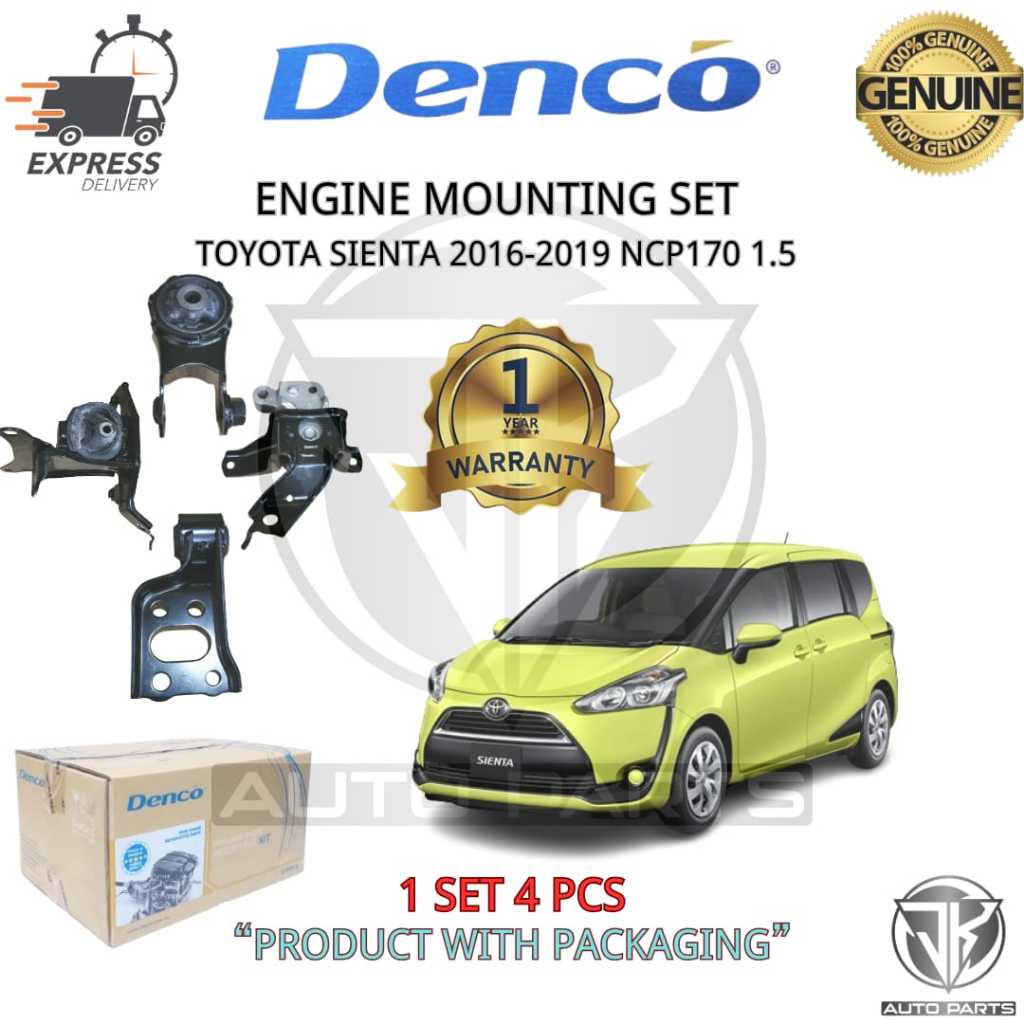 #DENCO#ENGINE MOUNTING SET TOYOTA SIENTA 2016-2019 NSP170 1.5 AUTO (MK ...