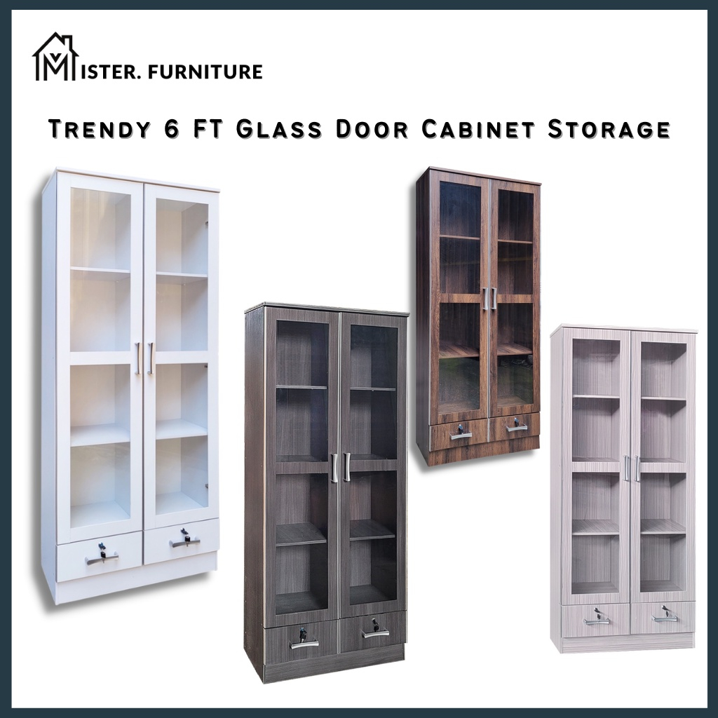 TRENDY 6 Feet Display Cabinet Glass Cabinet Display Rack Book Rack ...