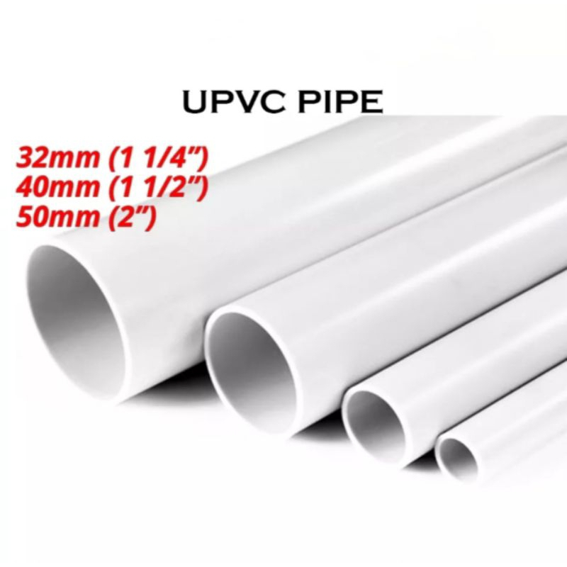 (SELL BY 2 FEET) UPVC PIPE 1 14/"(32MM) 1 1/2"(40MM) 2"(50MM) TEBAL ...