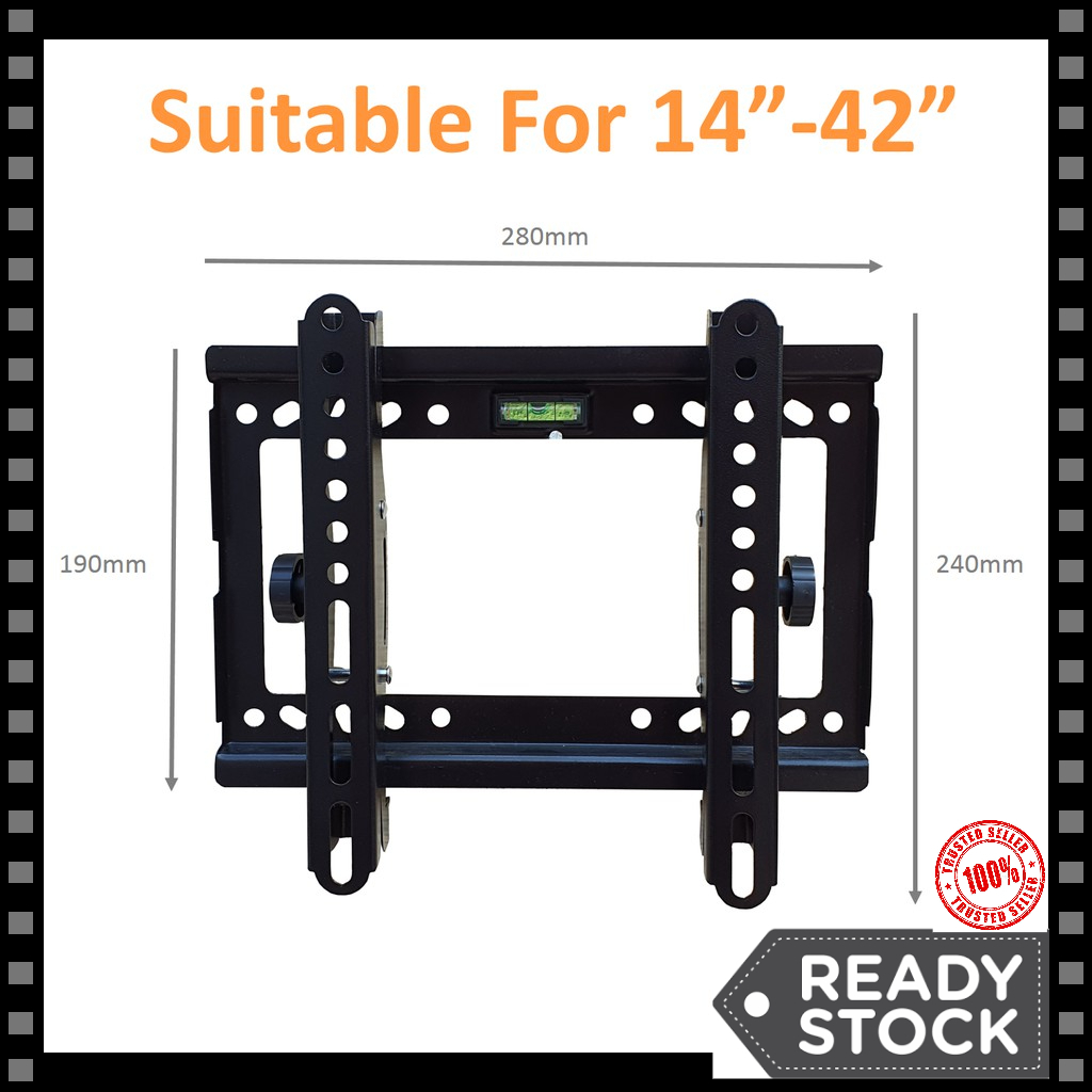 Universal 14”-42” Tilt Flat Panel Led Lcd Up Down TV Wall Mount Bracket ...