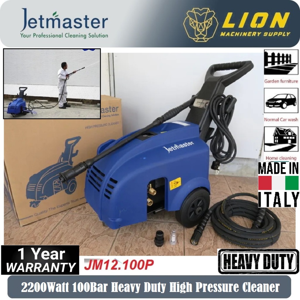 Jetmaster JM 12L/min 100Bar 2.2kW Pressure Jet Cleaner (Made in Italy) JM12.00(A)P - 1 Year ...