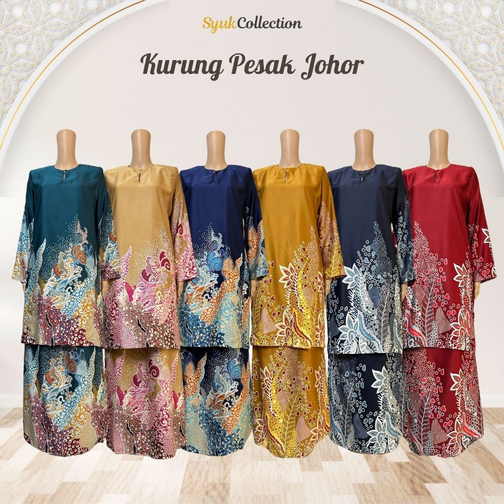 Baju Kurung Batik Exclusive Pesak Johor Kain Susun Tepi Material Silk ...