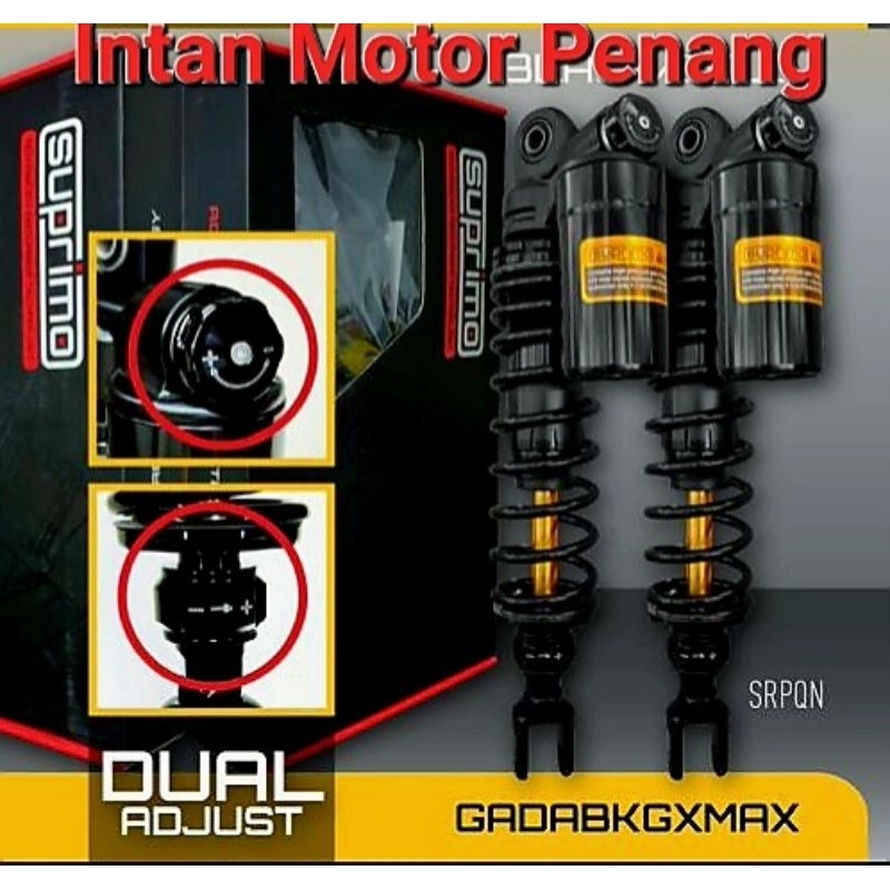 SUPRIMO MONO MONOSHOCK Yamaha Xmax Absorber Dual Adjustable Gas Black ...