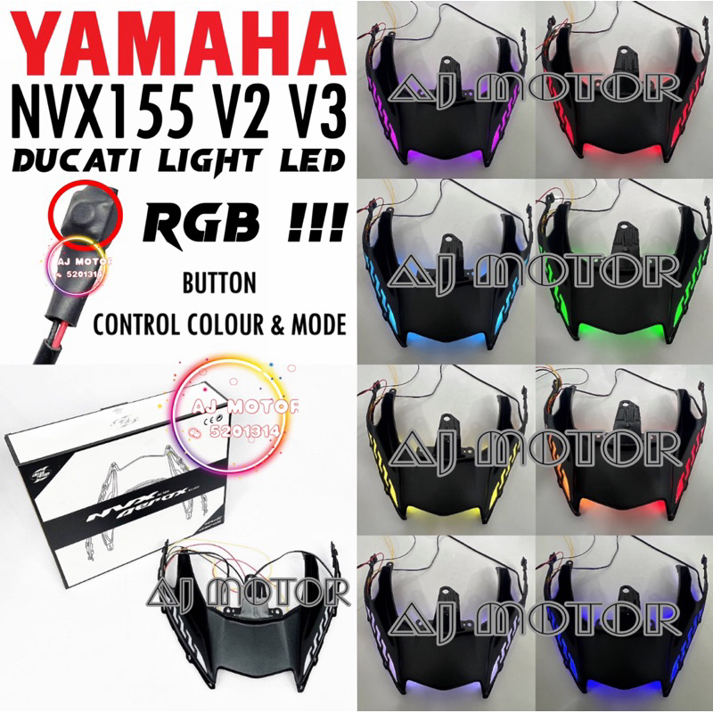 YAMAHA NVX155 V2 V3 [ DUCATI SIGNAL LIGHT LED RGB WITH BUTTON CONTROL ...