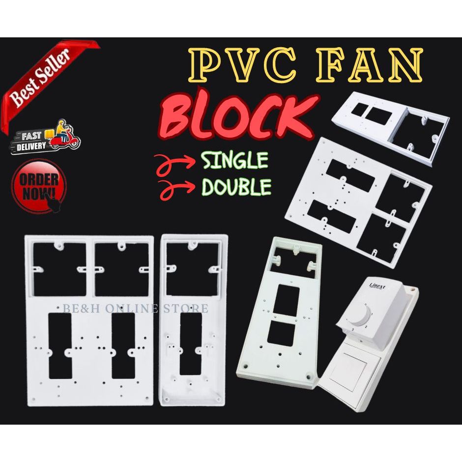 PVC Fan Regulator Base (White) Single Double 4x10 / 8x10 | Shopee Malaysia