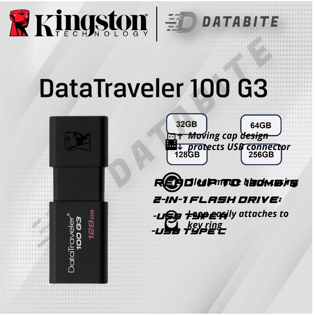 USB Pendrive Kingston DataTraveler 100 G3 (DT100G3) USB Flash drive USB ...