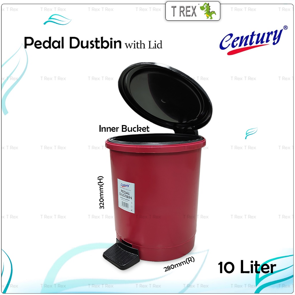 Century Dustbin 10L / Pedal Step Dustbin w Lid / Lid Rubbish Bin ...