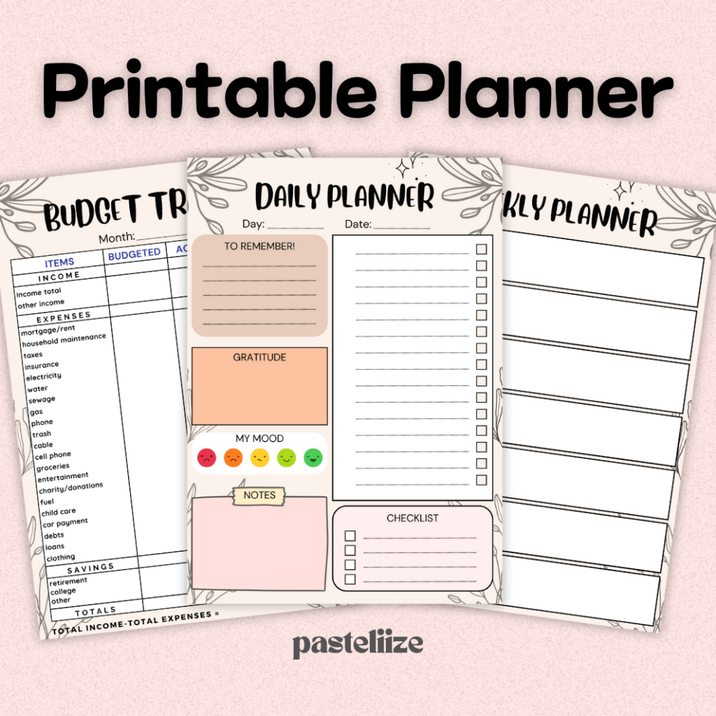 Printable Planner | Digital And Physical Use | Budget Tracker | To-Do ...