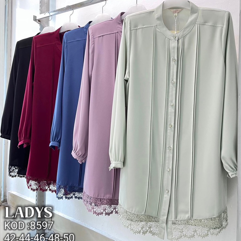 B2602 BLOUSE LADY’S FLORALE FURSAN LACE BERBUTANG MUSLIMAH FASHION WEAR ...