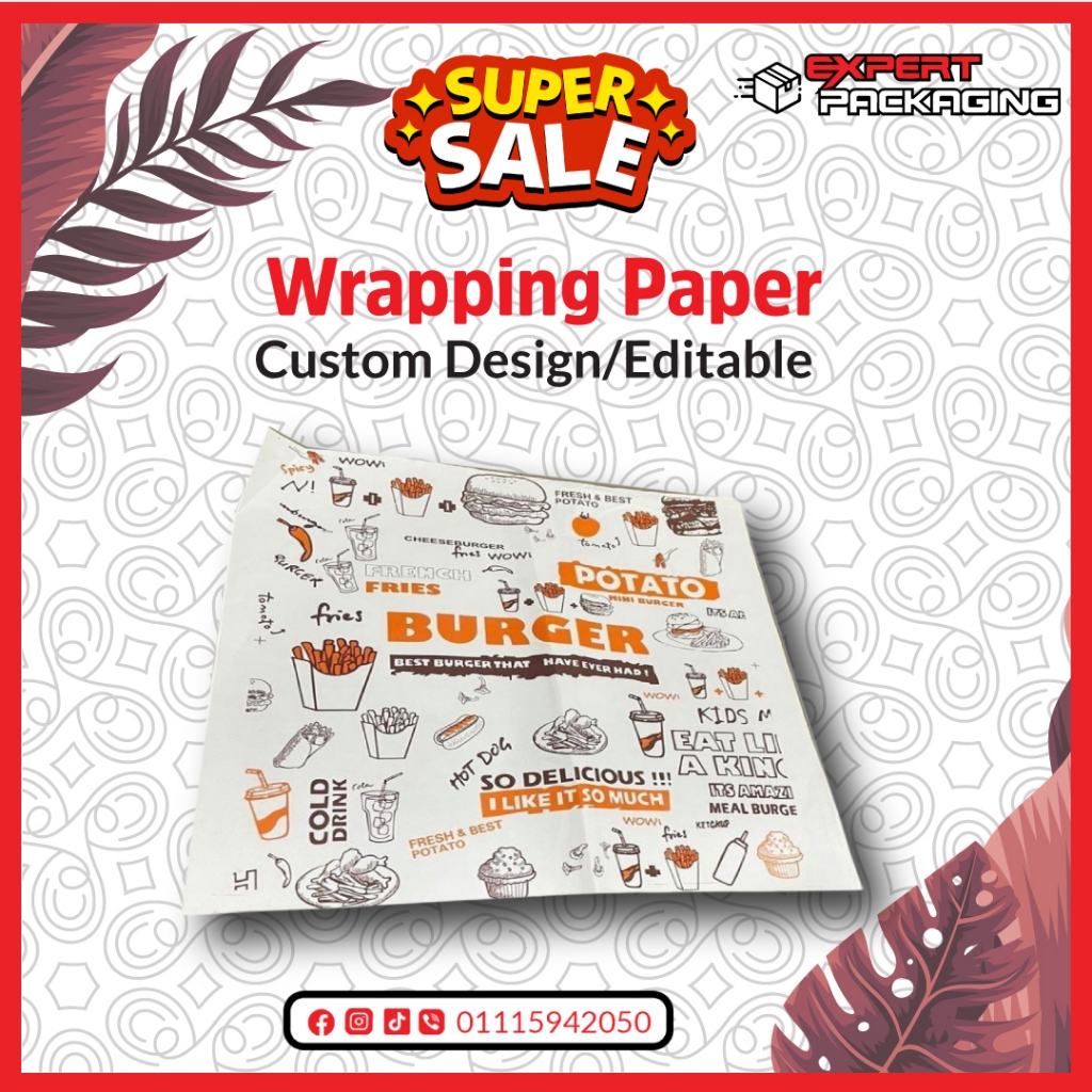 Food Wrapping Paper with Logo Printing. 📢📢/ Custom print Wrapping Paper ...