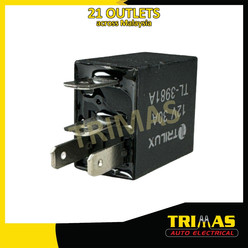4 Pin 12V 30A Proton Wira Waja Saga Headlamp Relay PW537075 | Shopee ...