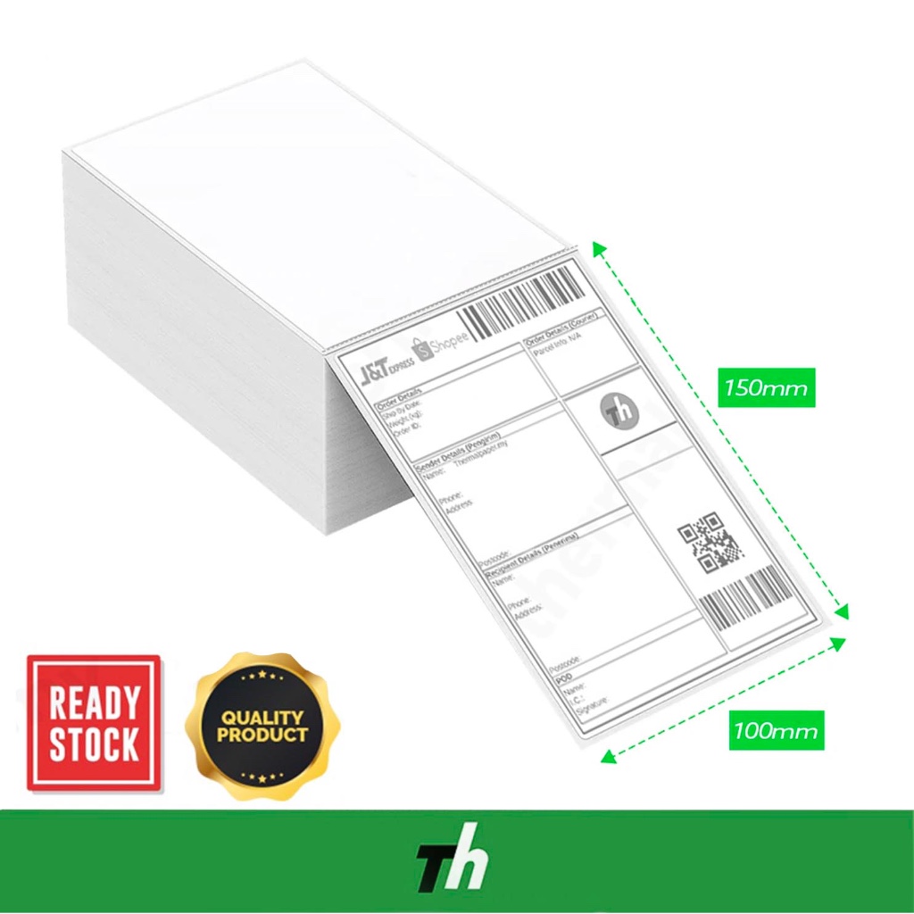 A6 Thermal Sticker 100x150mm / Airway Bill Sticker / Shipping Label ...
