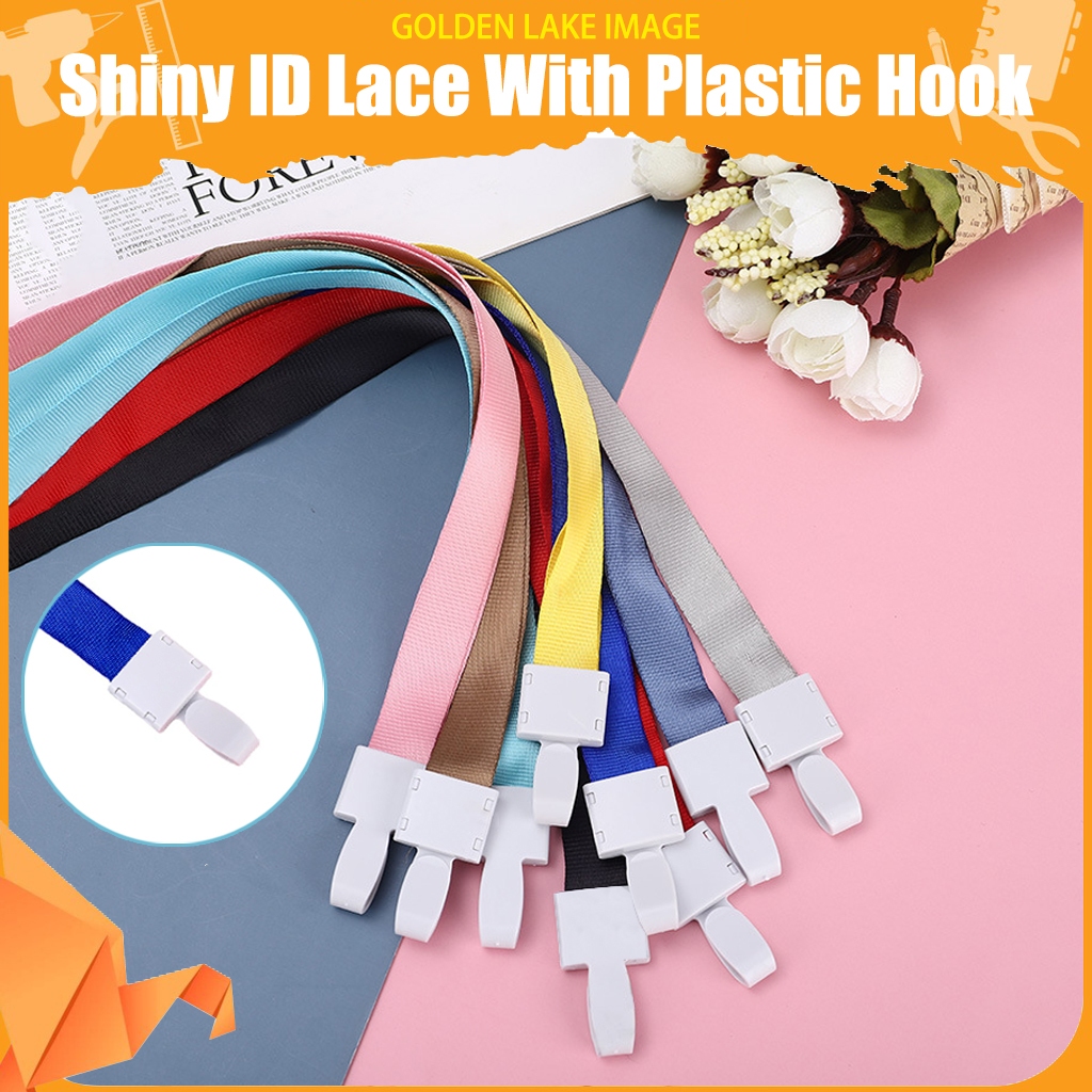 1Pc 1.5cm Shiny ID Lace with Plastic Hook School Office Supplies ID ...
