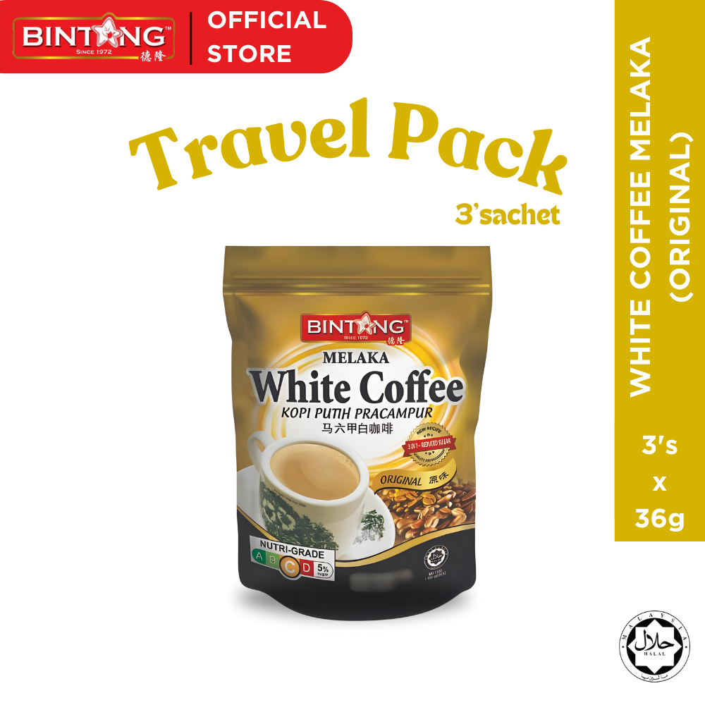 BINTANG WHITE COFFEE MELAKA (original) [travel pack] 36g x 3's | Shopee ...