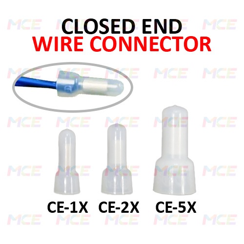 Closed End Wire Connectors Nylon Insulated Crimp Terminal Type CE-1X CE ...