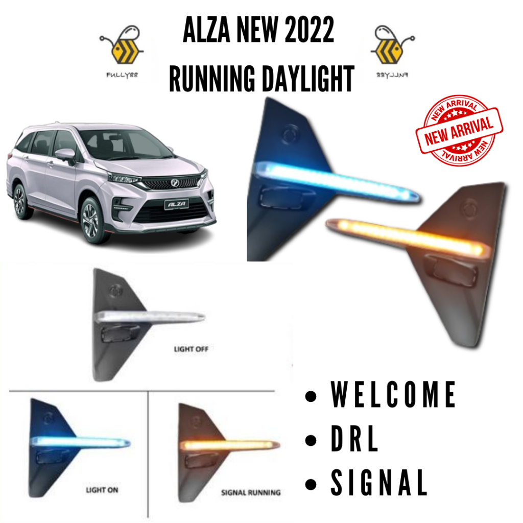 Perodua Alza 2022 2023 2024 Front Bumper Fog Lamp Cover With DRL 3IN1 ...