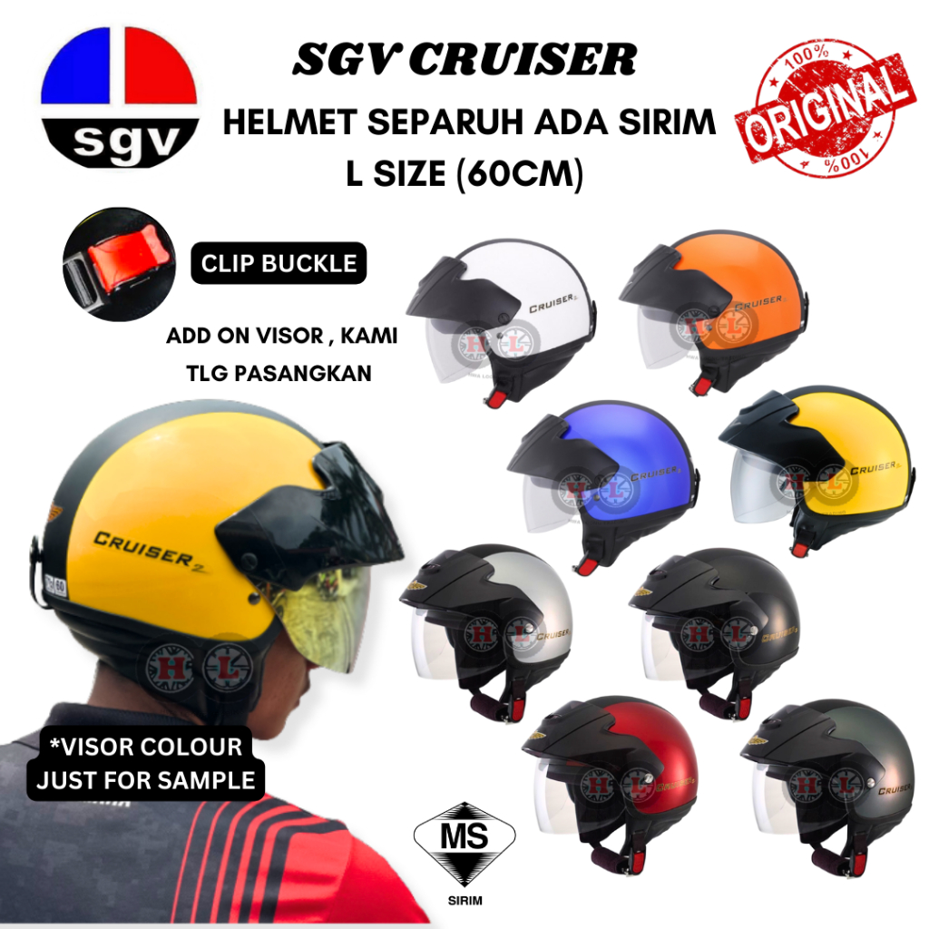 SGV CRUISER VISOREX HELMET (Helmet Sgv Cruiser 2 Original)- Topi ...