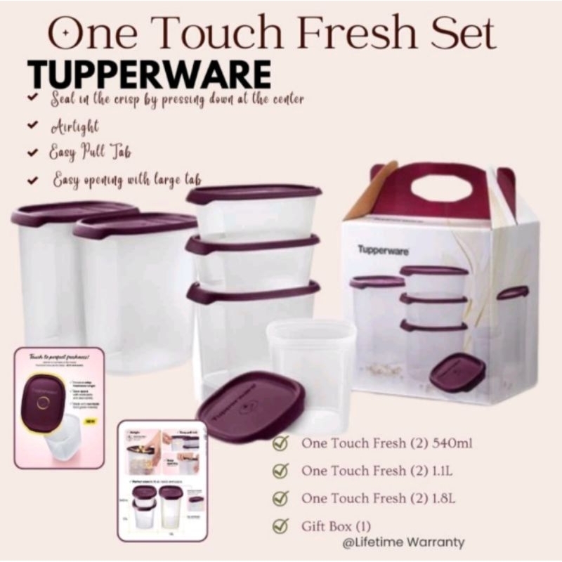 Tupperware One Touch Fresh Set | Shopee Malaysia