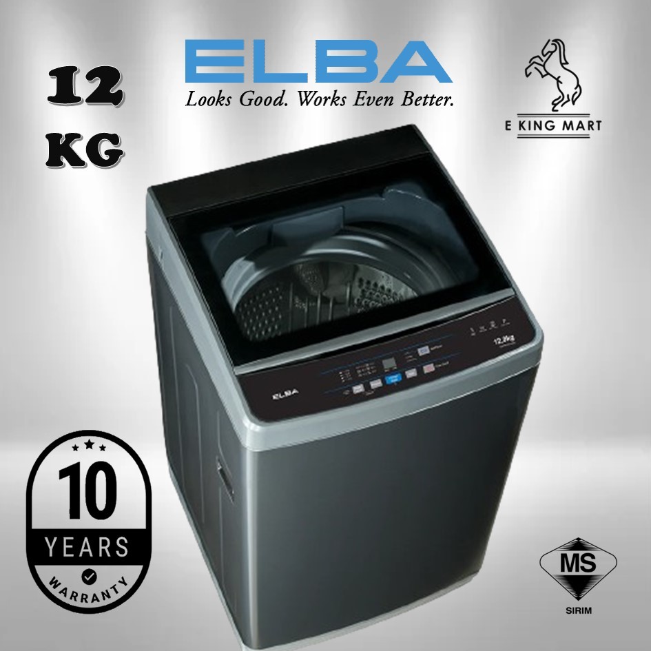 Elba 12kg Washing Machine Top Loading Fully Automatic EWT-N1287D(GR) Mesin Basuh 12Kilo i-Smart ...