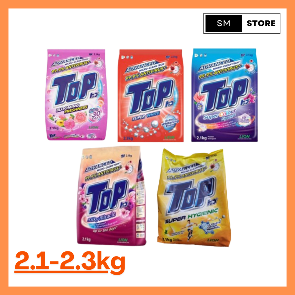 Top Detergent Powder Sabun Basuh Baju Laundry Soap 2.1kg~2.3kg | Shopee ...