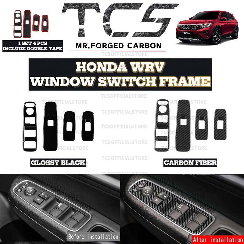 TCS HONDA WRV CAR WINDOW SWITCH PANEL CARBON FIBER INTERIOR ACCESSORIES ...