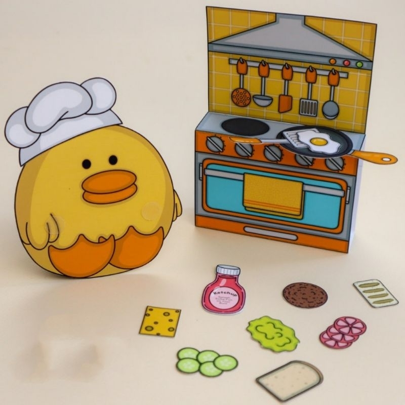 Paper Doll Duck Toys/Mainan/Education/Mainan anak/Toys/Mainan kertas ...