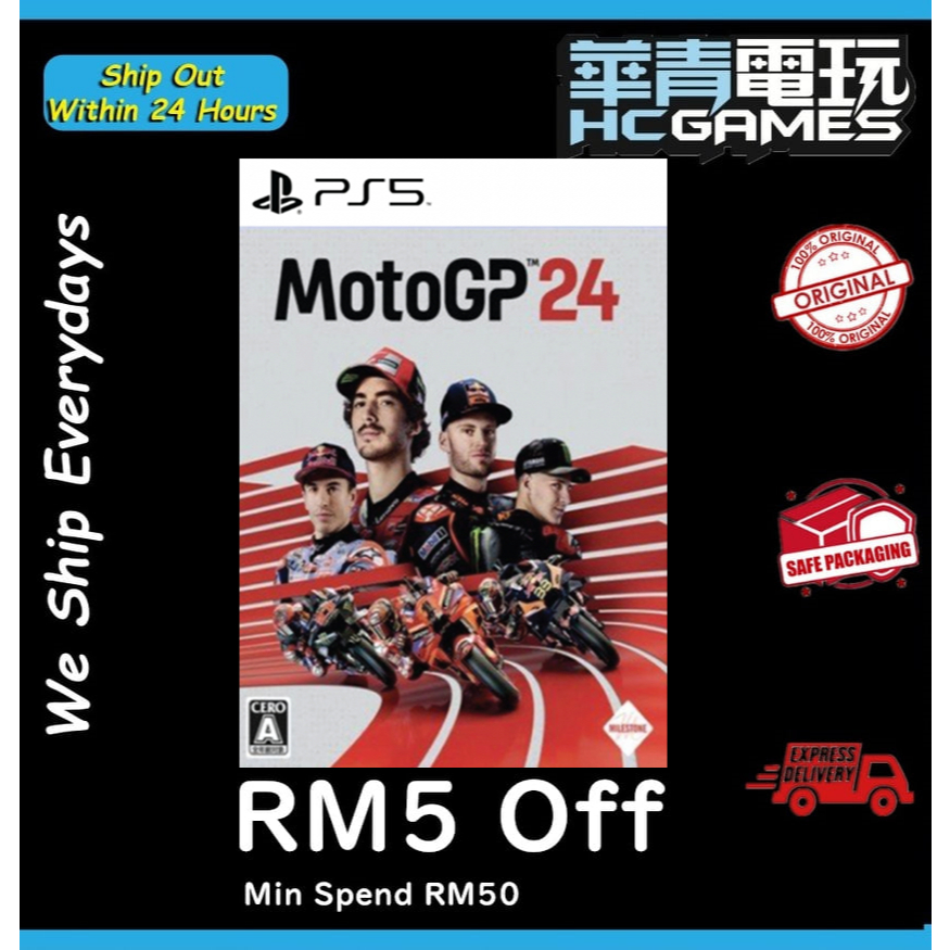 PS5 MotoGP 24 (English-Disc-New Seal) Moto GP 24 / MotoGP 2024 / Moto GP2024 / 世界摩托車錦標賽 24 ...