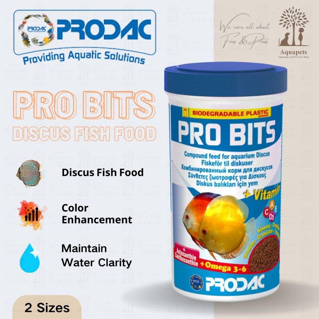 PRODAC Pro Bits + Canthaxanthin -1200mL (500g) Discus Fish Food Makanan ...