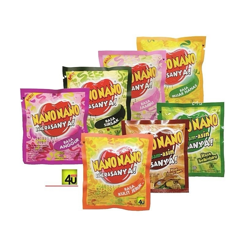 NANO NANO GULA CANDY PELBAGAI RASA PRODUK HALAL INDONESIA 1PACK/5PCS ...