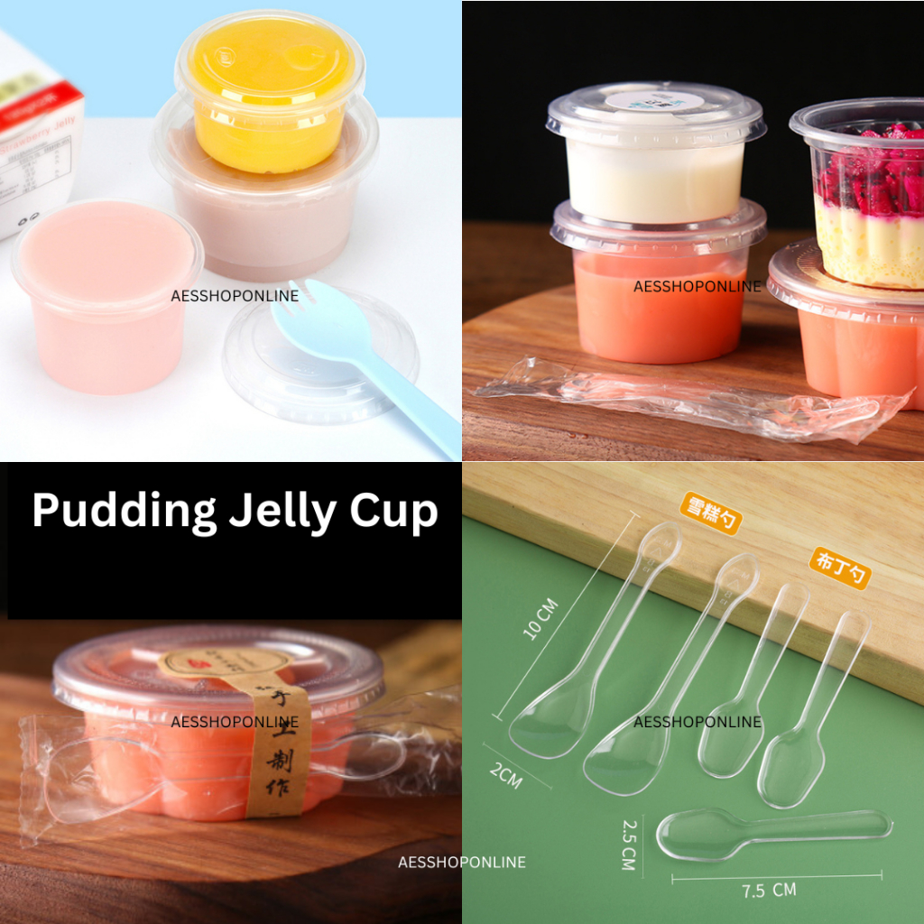 Pudding Jelly Acuan Disposable Cup+Lid 80ml ~ 230ml Yogurt Ice Cream Bekas Agar Agar Bertutup ...