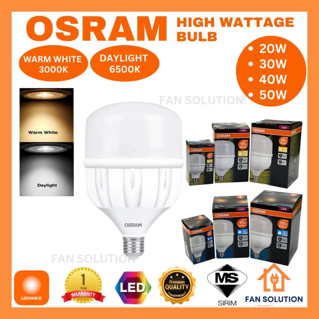 OSRAM LED ECO HI-WATT BULB GEN4 20W/30W/40W/50W HIGH WATTAGE COMMERCIAL BULB ENERGY SAVING ...