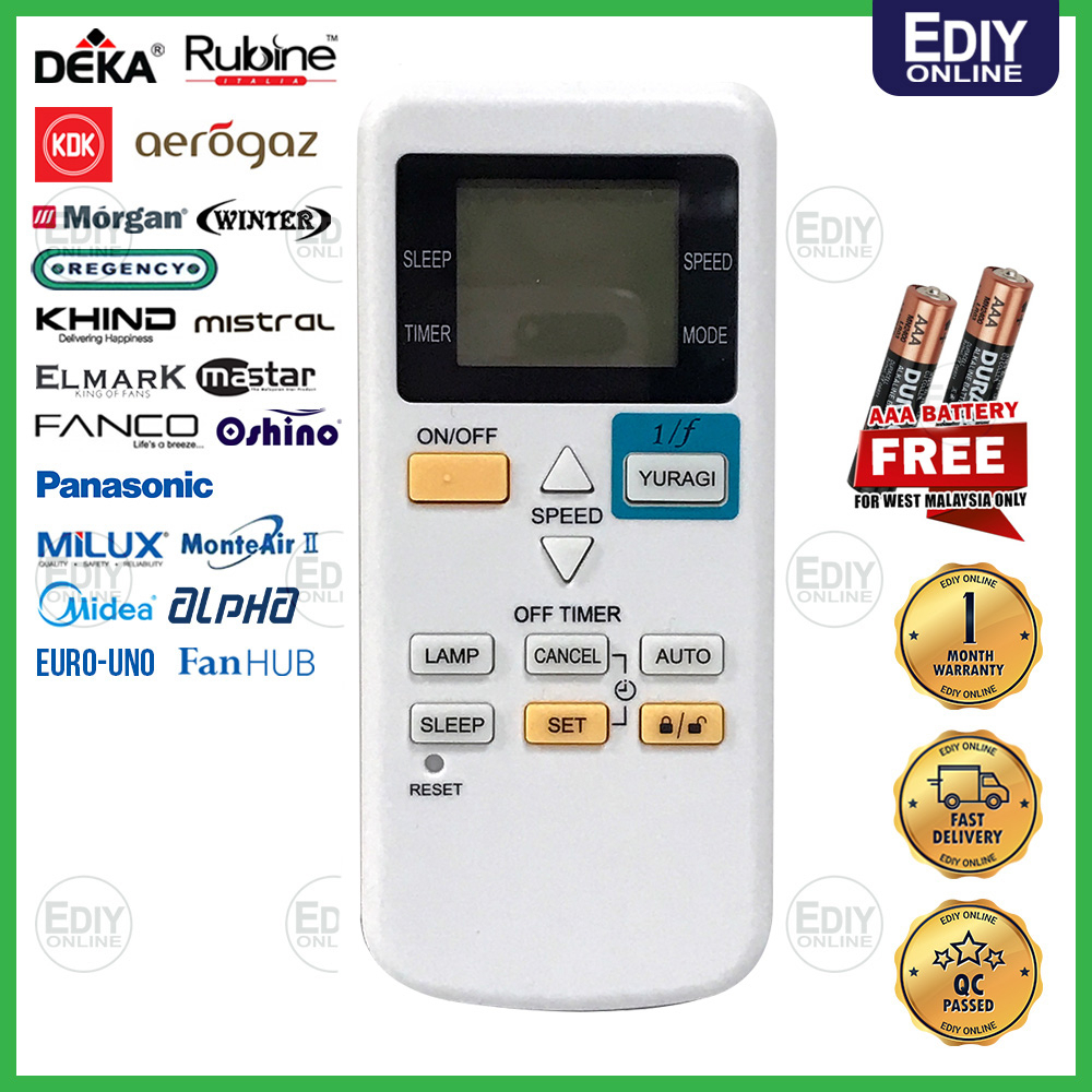 UNIVERSAL REPLACEMENT FAN REMOTE CONTROL WITH LCD DISPLAY ALAT KAWALAN ...