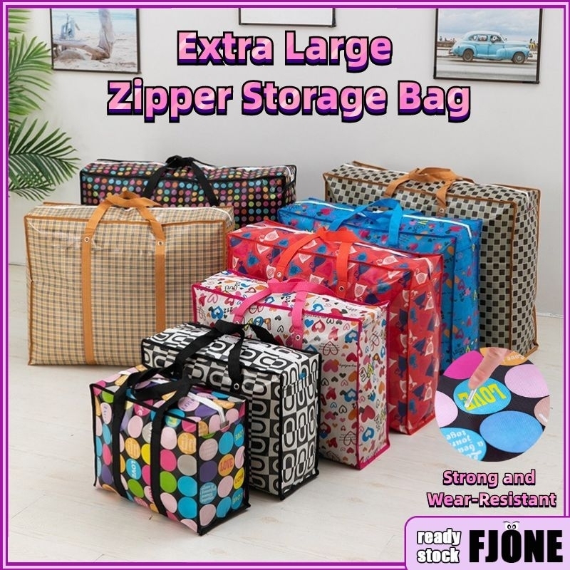 FJONE Beg Guni Besar Berzip Tebal Laundry Bag Packing Bag Waterproof ...