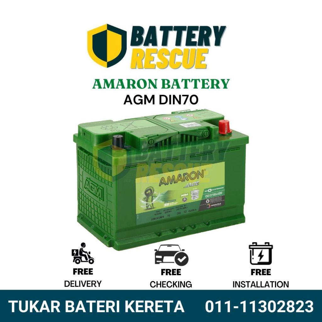 [Installation Available] DIN70 | DIN70L | LN3 | AMARON JADE AGM Car Battery Bateri Kereta MERZ ...