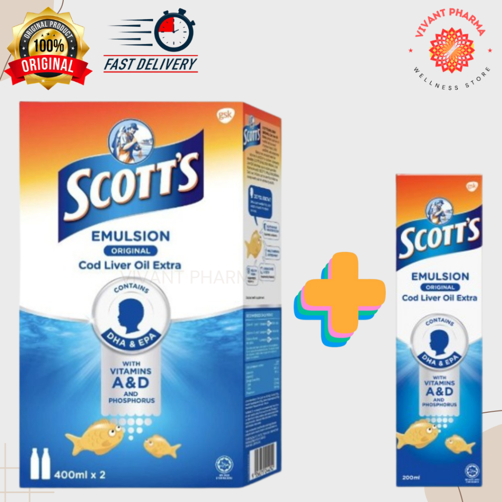 Scott's Emulsion Original 2 x 400ml FREE 200ml | Shopee Malaysia