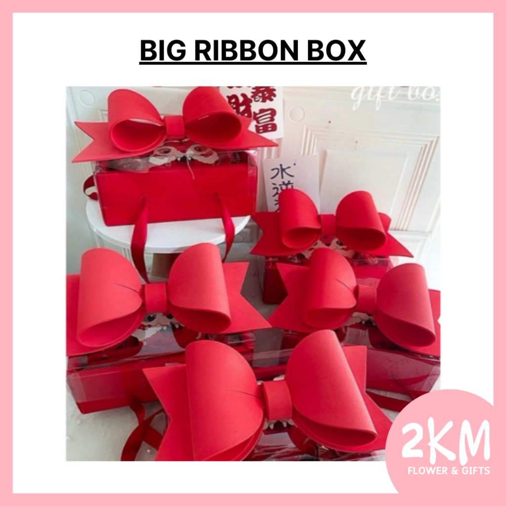BIG RIBBON BOX Korean PVC mother day Korean Fruits box flower Cake box ...