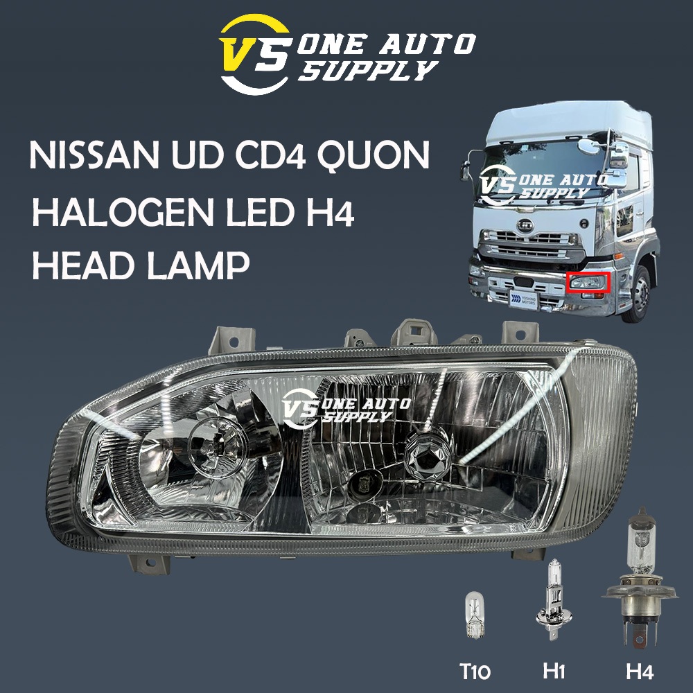 NISSAN UD CD4 QUON HALOGEN LED MAIN BEAM CRYSTAL HEAD LAMP LAMPU BESAR ...