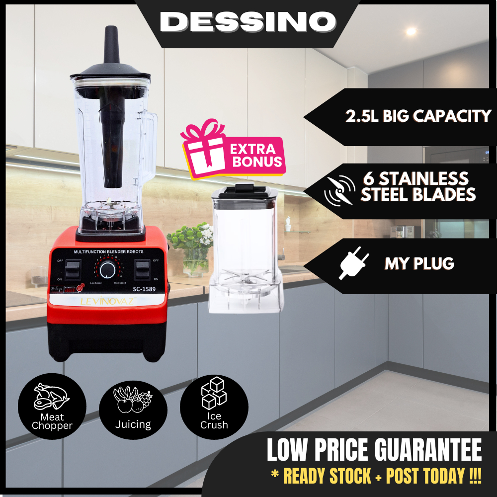 DESSINO Heavy Duty 2.5L Blender 2.5L Multipurpose Juicer Pengisar Ais ...