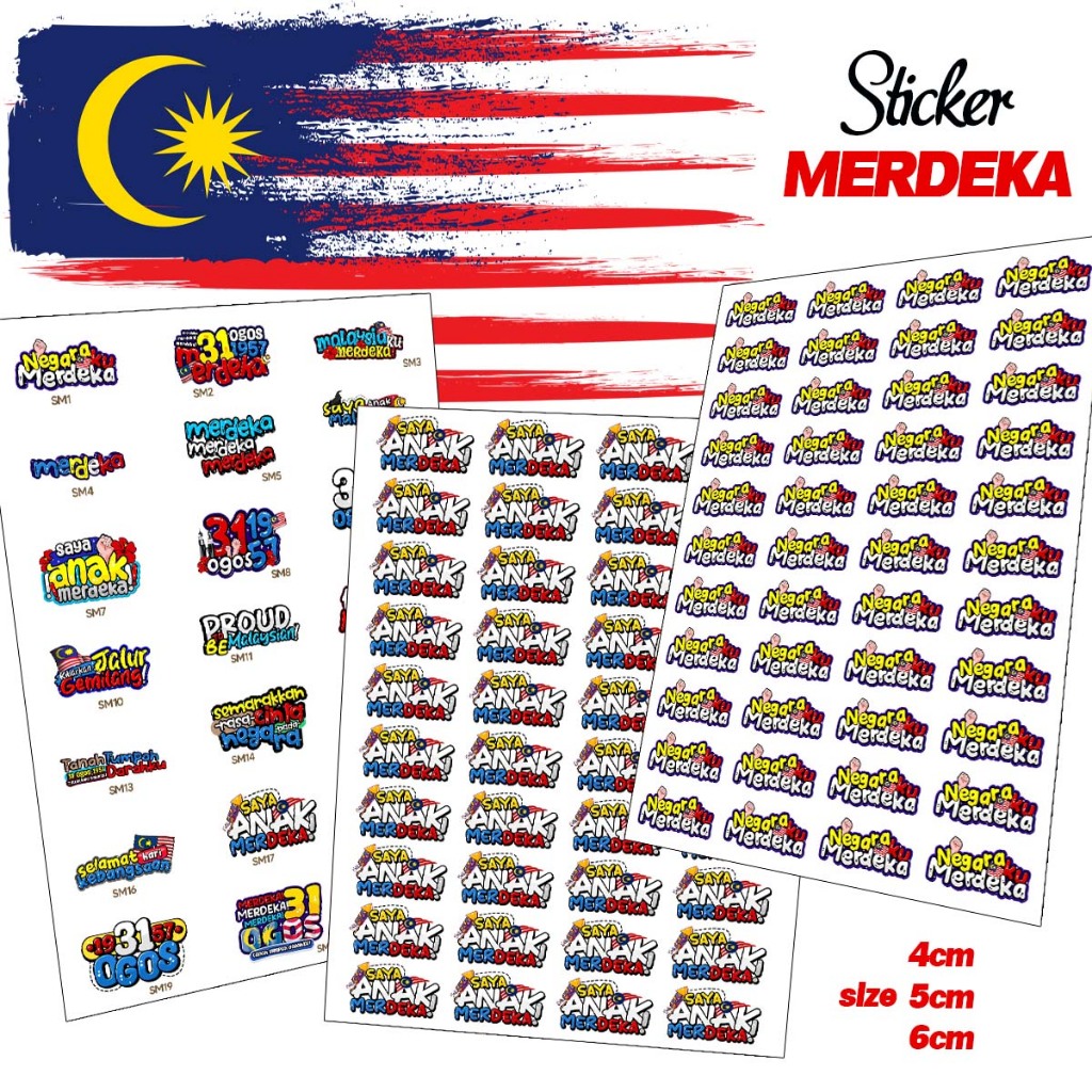 Sticker Label MERDEKA / Stiker Merdeka / Stiker Kemerdekaan | Shopee ...
