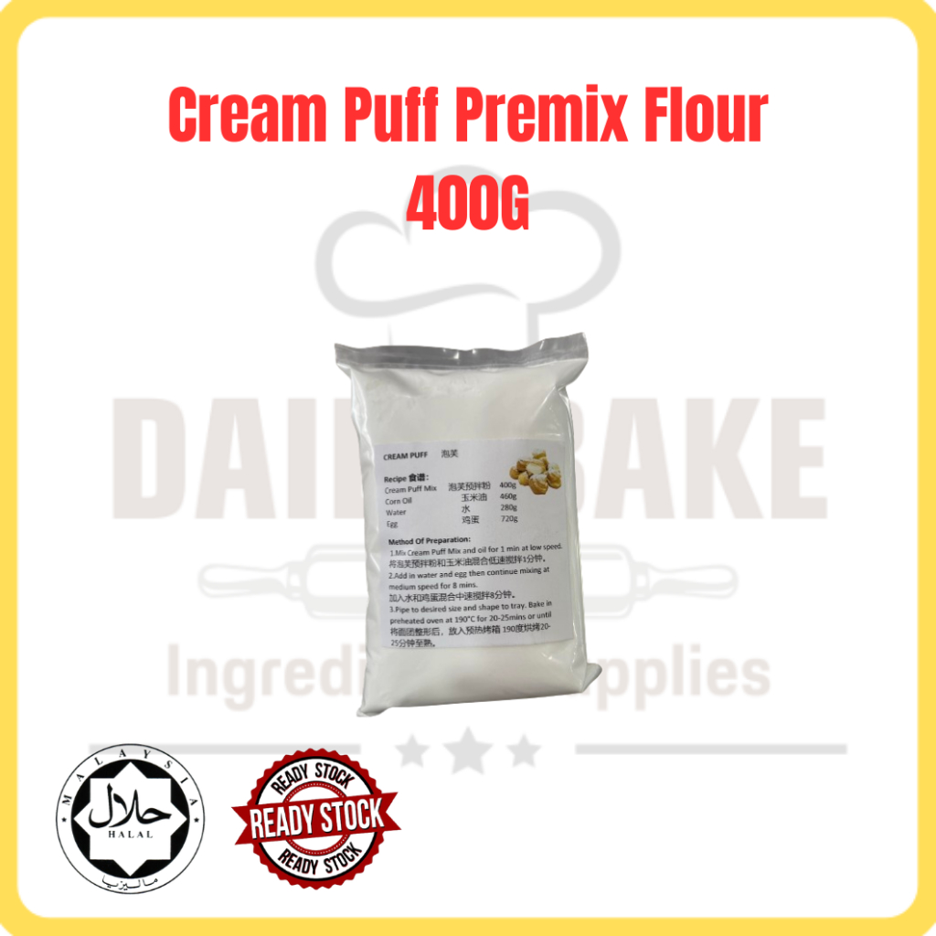 Cream Puff Premix Flour 400G/Tepung Premix Cream Puff/泡芙预拌粉/Ingredients ...