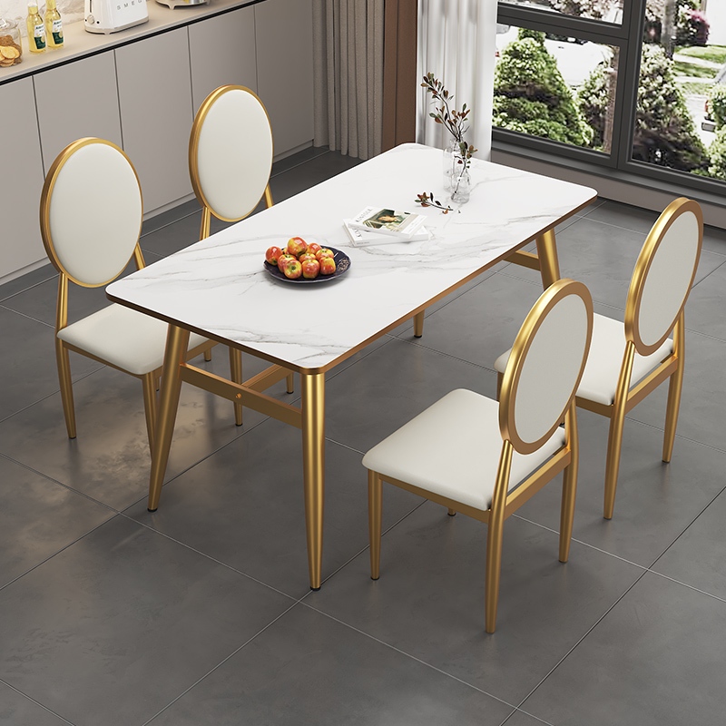 Gold dining table set Extra Large Dining Table with High Quality Nordic ...