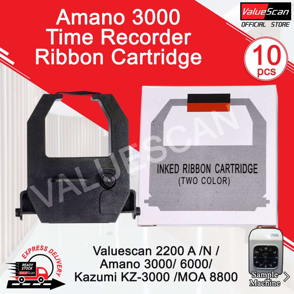 Amano 3000/6000 Time Recorder Ribbon Cartridge VERTEX TR810 (10pcs ...