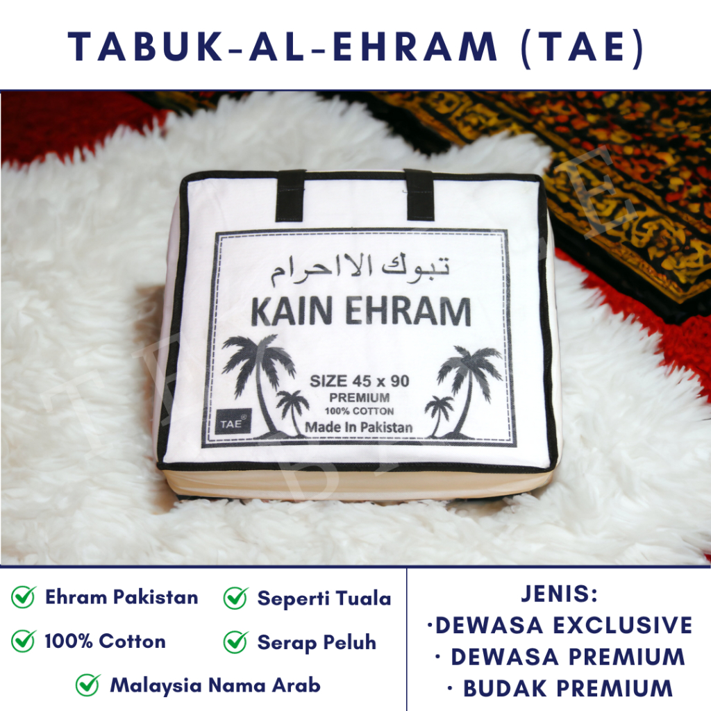 TAE Kain Ehram Dewasa - Haji Dan Umrah Dewasa Dan Budak 100% Cotton ...