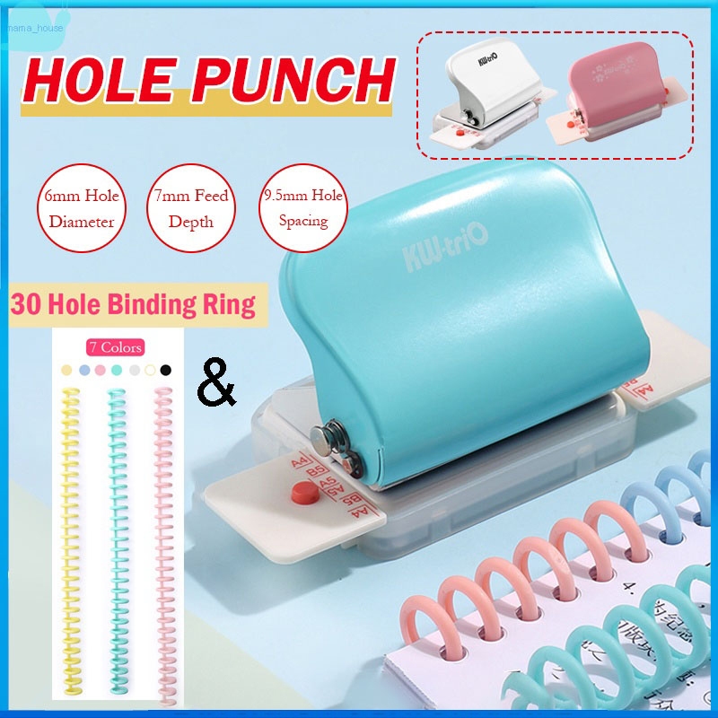 6 Hole Paper Punch Puncher Handheld Metal Round Hole 6mm for A4 A5 B5 ...