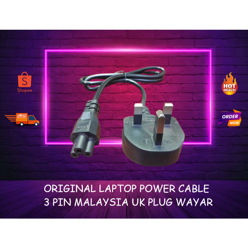 ORIGINAL LAPTOP POWER CABLE 3 PIN MALAYSIA UK PLUG WAYAR | Shopee Malaysia ORIGINAL LAPTOP POWER CABLE 3 PIN MALAYSIA UK PLUG WAYAR | Shopee Malaysia