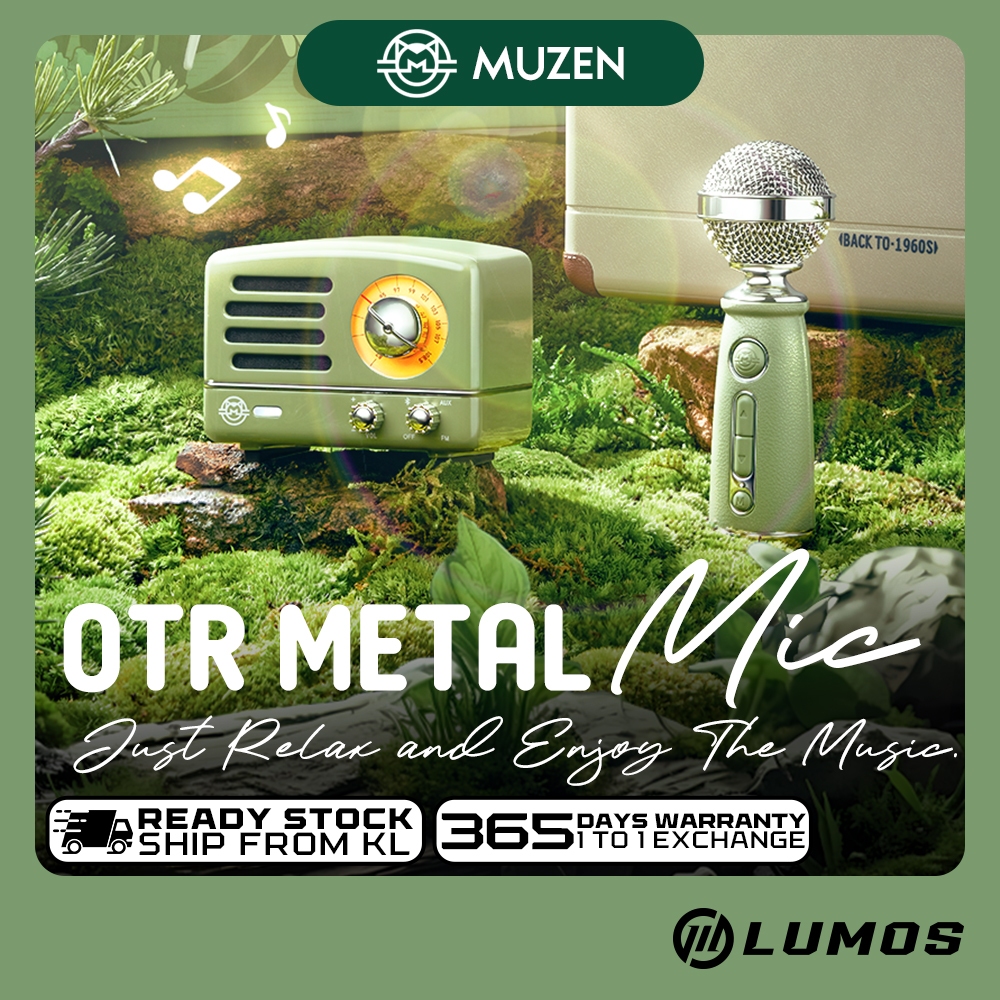 MUZEN OTR METAL MIC Wireless Portable FM Radio Bluetooth 5.3 Speaker ...