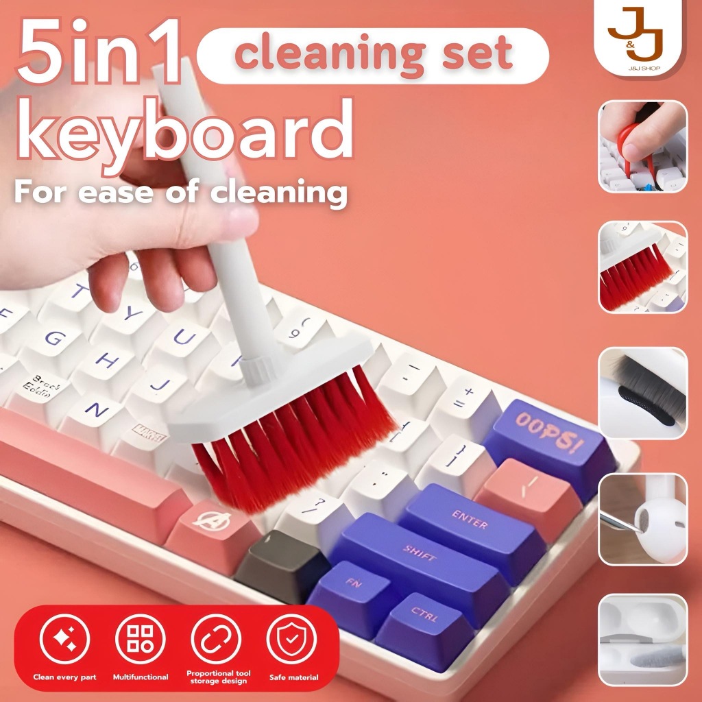 5 in 1 Multifunctional Keyboard Cleaning Brush Kit Keyboard Brush ...