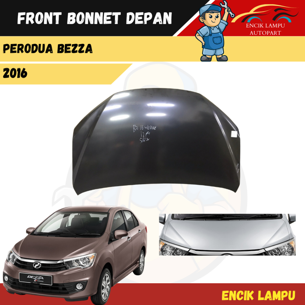 Original Perodua Bezza 2016 - 2021 Front Bonnet Hood Depan Oem Body ...