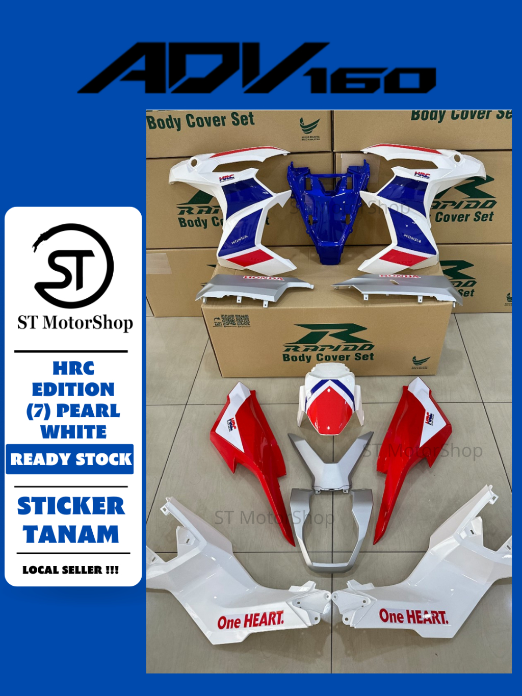 HONDA Adv Adv160 Hrc Edition (7) Pearl White RAPIDO Coverset Body Cover ...