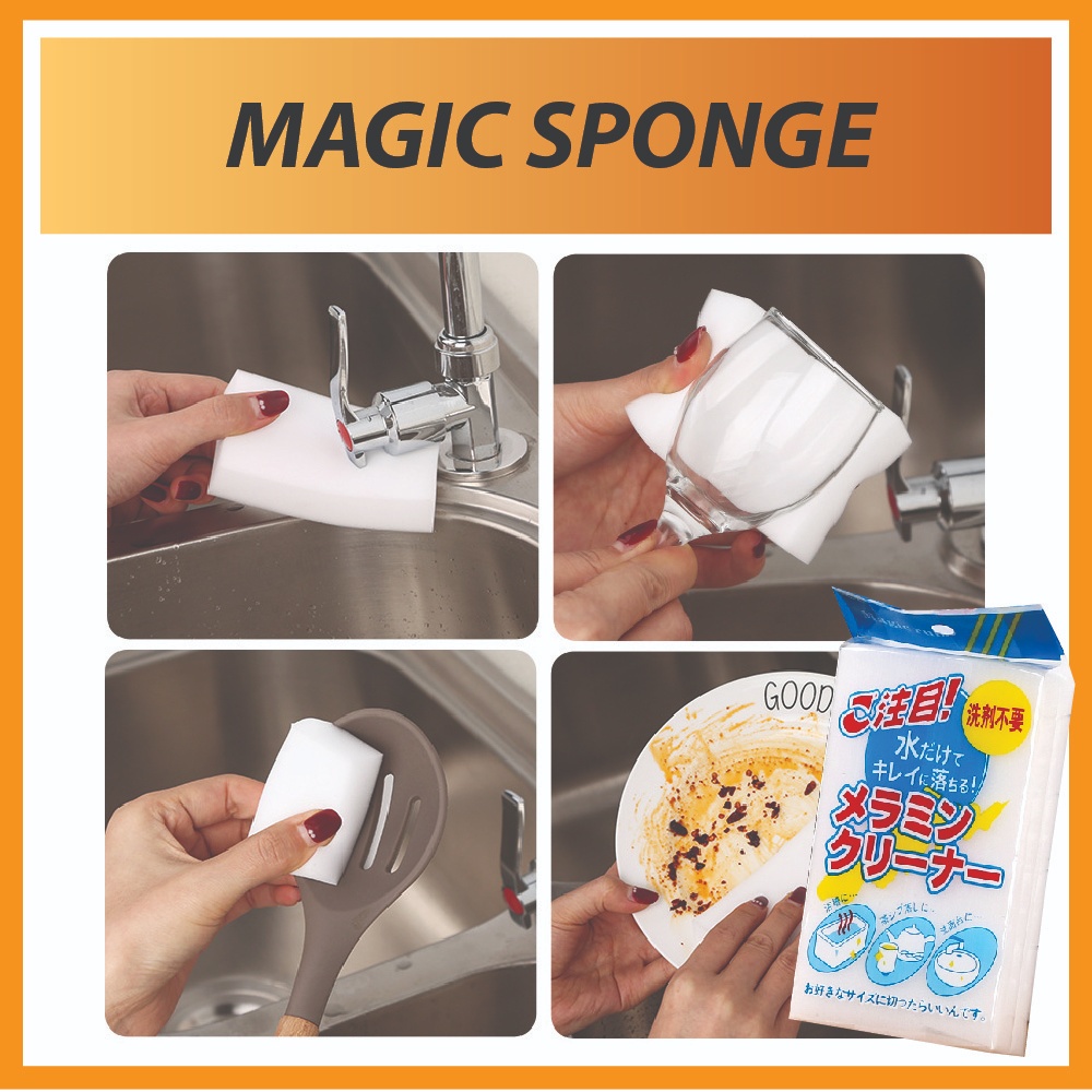 1 Pcs Magic Sponge White Multi-Functional Sponge Eraser Foam Cleaner ...
